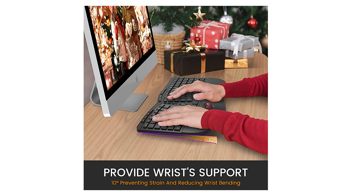 Ergonomic Keyboard & Trackball Combo - Ultimate Comfort