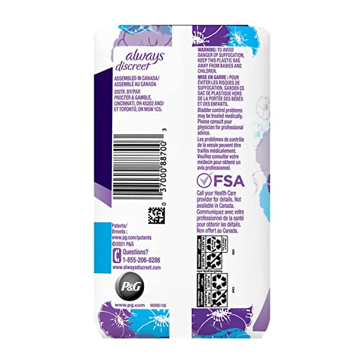 Always Discreet, Incontinence Pads, Moderate, Regular Length, 20 Count Size - 1 Pack