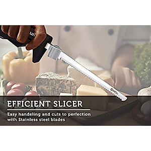 Courant Electric Knife Effortless Slicing and Carving, Soft Comfort Grip Handle with Precision Blades and Even Slicer