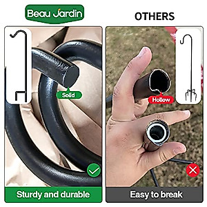 BEAU JARDIN 4 Pack Shepherd Hook 37 inch 2/5 inch Thick Premium Heavy Duty Rust Resistant Shepards Garden Outdoor Hanging Plants Hanger Light Lanterns Mason Jar Wind Chimes Wedding Black BG17401