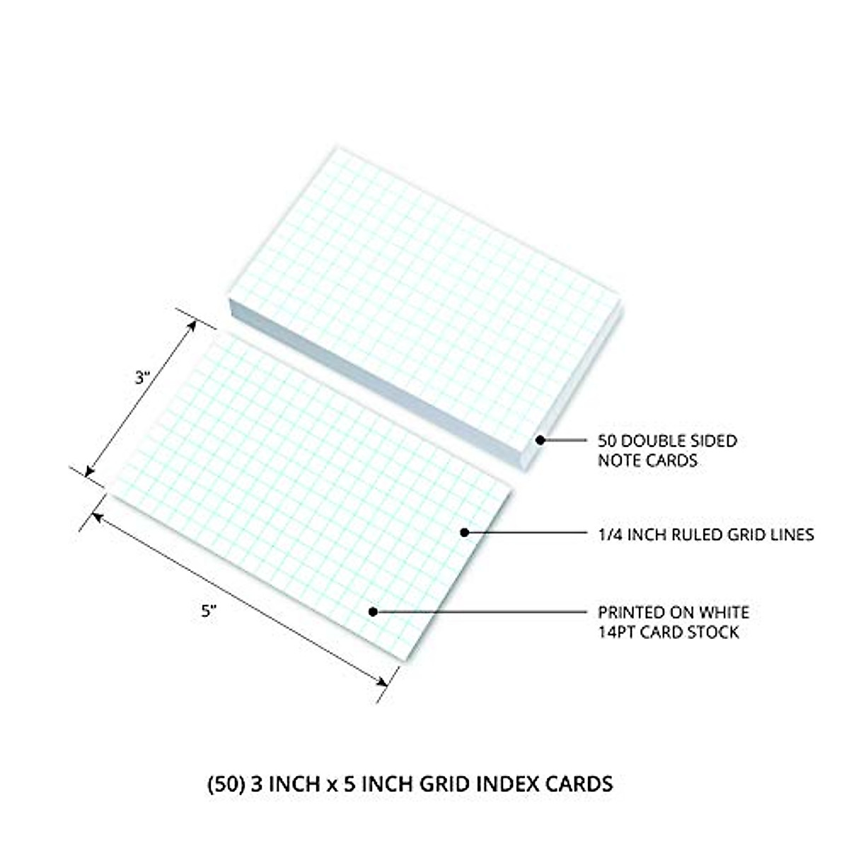 Home Advantage Double Sided Quadrille Grid Index Cards, Graph Ruled (3-x-5-inch)