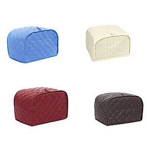 Toaster Cover, Polyester Quilted Two Slice Toaster Appliance Cover, Dust and Fingerprint Protection, Machine Washable (11W x 8D x 8H, Blue Polyester)