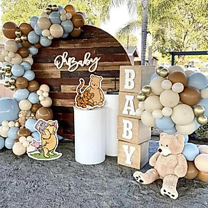 6 PCS Classic Winnie Cutouts with Stand Cute Pooh Baby Shower Cutouts for Winnie Birthday Decorations Centerpiece Yard Signs