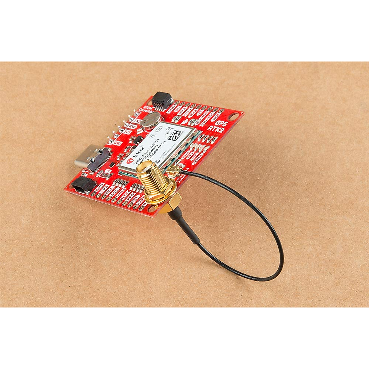 SparkFun GPS-RTK2 Board - ZED-F9P (Qwiic) High-Precision Breakout No Soldering Required Breadboardable Contains a Rechargeable Backup Battery Allowing a Warm-Start decreasing time-to-First-fix
