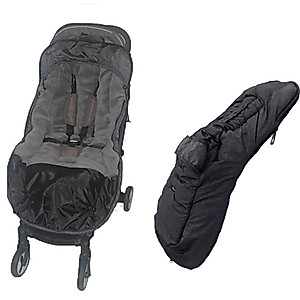 German Designed Ultimate Protection Cozy Warm Waterproof Winter Baby Stroller Bunting Bag,Front Piece Removable,Multi-Function Good for 6-42M,Black