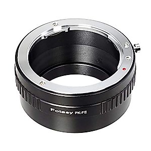 Fotasy PK Lens to E Mount Adapter, K Mount E Adapter, PK FE Adapter, Compatible with Pentax K Lens Sony a7 a7R a7s II III IV a9 a7c Alpha 1 a6600 a6500 a6400 a6300 a6100 a6000 a5100 a5000 a3500 ZV-E10