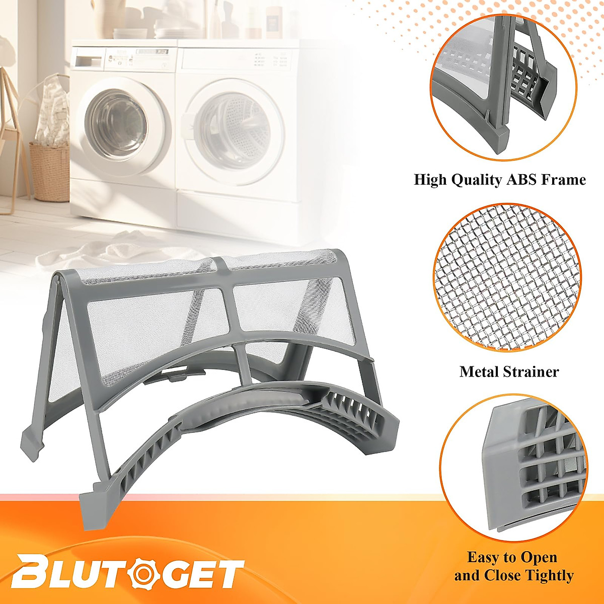 2024 Upgraded DC61-02595A AP4578777 Dryer Lint Filter Case Screen by Blutoget-Dryer lint trap filter Fit for Samsung Dryer-DVE45T6000W, DV42H5200EW/A3, DV42H5000EW/A3,2069505, PS4206799, EAP4206799