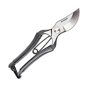 Senteibasami Carbon Steel Pruner/Secateurs with Genuine Leather Holster & Non-Slip Grip. Made in Japan by Nisaku for SunJoe
