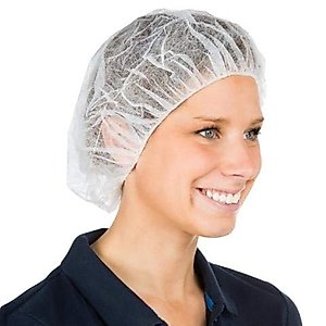 21" GOODSELL Disposable Bouffant Caps, Hair Head Cover Net, Non-Woven, Medical, Labs, Nurse, Tattoo, Food Service, Health, Hospital -WHITE (100 PCS (1 PACK))
