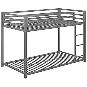 DHP Mabel Twin Over Twin Metal Bunk Bed in Silver