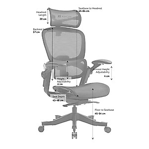 HINOMI H1 Classic V3 Ergonomic Office Chair with Lumbar Support - Comfy Computer Chair with Mesh, Home Office Desk Chair with Adjustable Arms, Comfortable Office Chair Back Support (with Headrest)