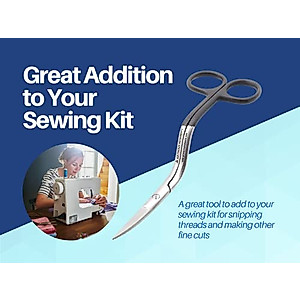 Bent Handle Curved Embroidery Scissors 6 Inch Curved Applique Scissors for Machine Embroidery & Fabric Stitches by Artman Instruments