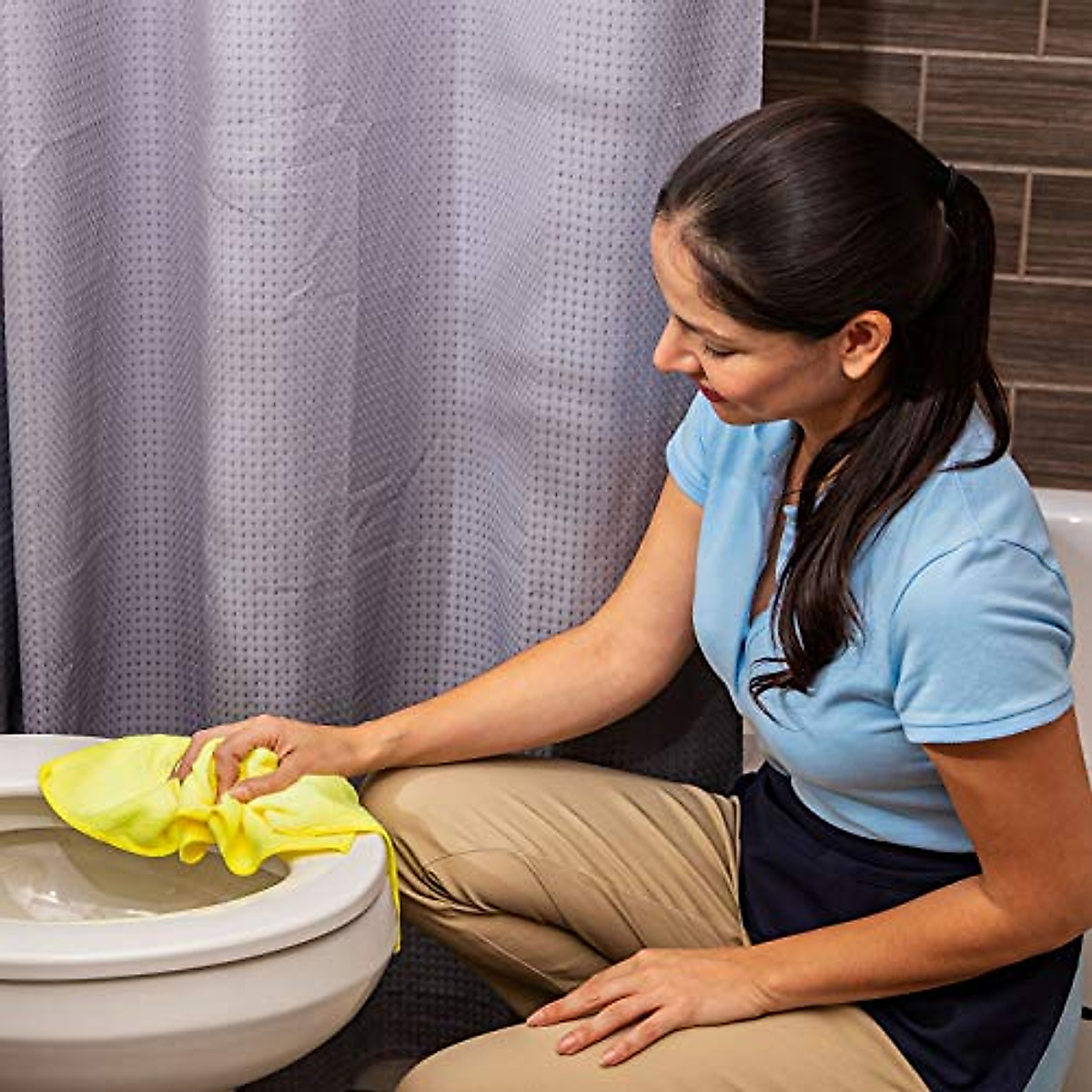 16" x 16" Economy All Purpose Microfiber Towels - 50 Pack - Reusable Wash Cloths, Dust, Kitchen, Car, Shop Rags for Cleaning (Blue)