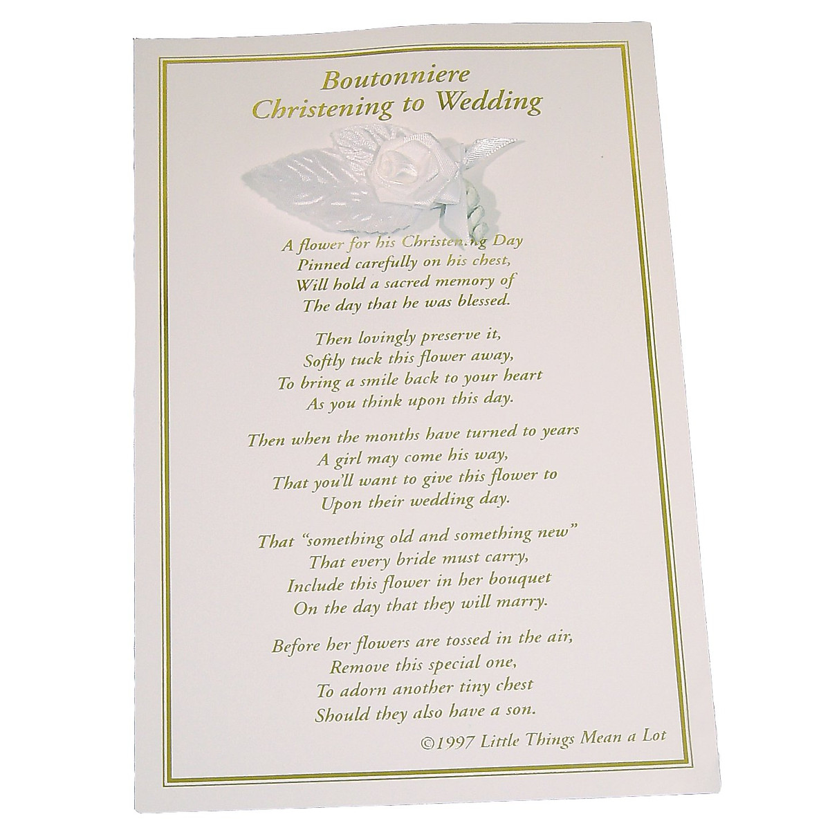 Little Things Mean A Lot Boys Christening to Wedding Boutonniere