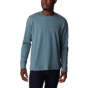 Columbia Men's Thistletown Hills Long Sleeve Logo Tee, Metal, Large