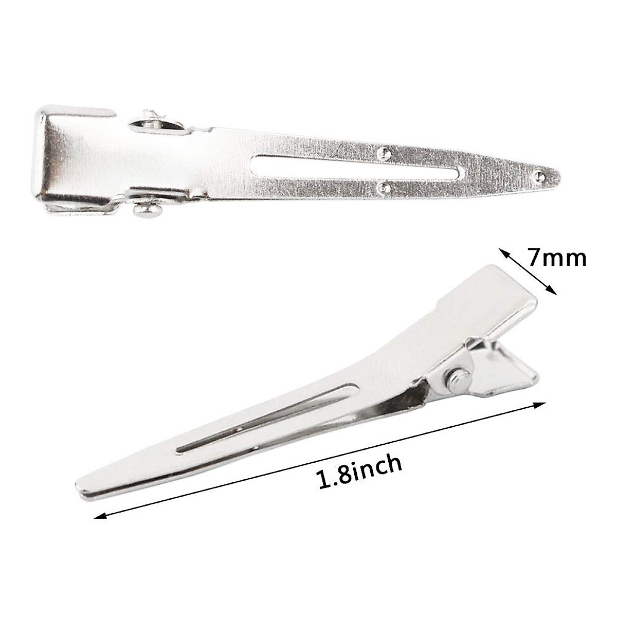 50 Pcs Alligator Curl Clips, Bantoye 1.8 Inch Single Prong Clips Hair Accessories for Hair Styling, Hair Coloring, Silver