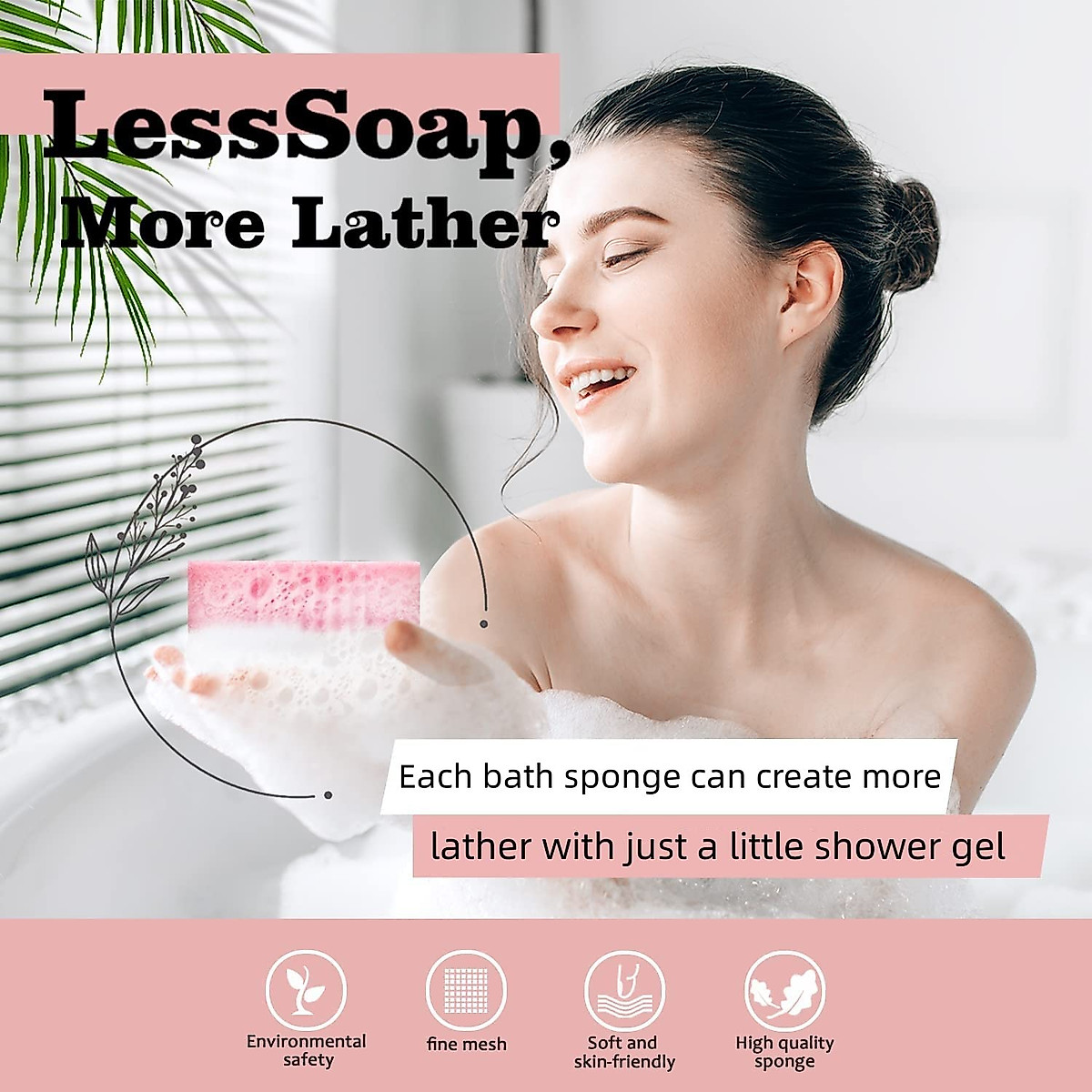 SmilePowo Double-Sided Bath Sponges, Personalized Frog Design, Soft&Gentle Cleaning Exfoliation, Loofah Body Scrubber Shower Body Sponges for Men,Women,Kids, 2 Packs Colorful as Gift for Family