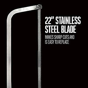 Weston Butcher Meat and Bone Saw with Stainless Steel Serrated Quick Release Handle, 22 Inch Blade