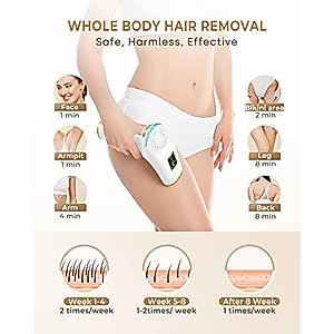 Laser Hair Removal for Women and Men, Upgraded 3 in 1 At Home IPL Hair Removal, 9 Levels and 999,900 Flashes Permanent Hair Remover,Painless Hair Remover on Face,Body,Bikini, Whole Body Treatment