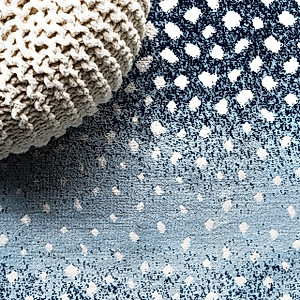 JONATHAN Y SAF100D-5 Antelope Modern Animal Indoor Area-Rug Casual Contemporary Striped Easy-Cleaning Bedroom Kitchen Living Room Non Shedding, 5 X 8, Blue/Cream