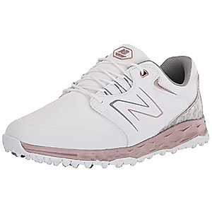 New Balance Women's Fresh Foam Link SL v2 Golf Shoe, White/Rose Gold, 8.5