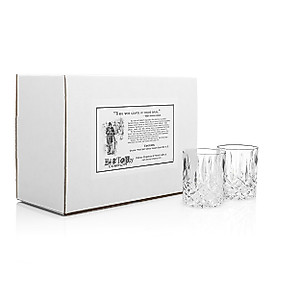 HISTORY COMPANY Astor “Men's Bar” Crystal Whiskey Glass 2-Piece Set (Gift Box Collection)