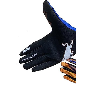 EXCEREY Bull Non-Slip MTB Motorcycle Biking Cycling Gloves Full Finger Off-Road Racing Gloves for Men Women & Mountaineering (Blue, L)
