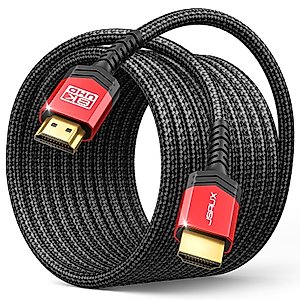 JSAUX Long HDMI Cable 15FT, HDMI 2.1 8K&4K Ultra High Speed Cord 48Gbps(8K@60Hz 7680x4320, 4K@120Hz) eARC HDR10 HDCP 2.2 & 2.3 3D, Compatible for PS5/PS4/X-Box/Roku TV/HDTV/Blu-ray/LG/Samsung QLED