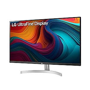 LG 32UN500-W Monitor 32" UltraFine (3840 x 2160) Display, AMD FreeSync, DCI-P3 90% Color Gamut, HDR10, Built-in Speakers, 3-Side Virtually Borderless Design - Silver/White