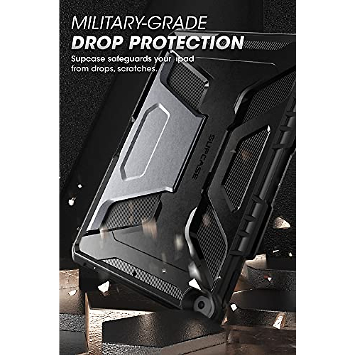 SUPCASE UB Series Designed for iPad 10.2 2019/2020/2021, iPad Air 3 Case 10.5 Inch, with Built-in Apple Pencil Holder Full Body Rugged Protective Case for iPad 9th/8th/7th Generation (Black)