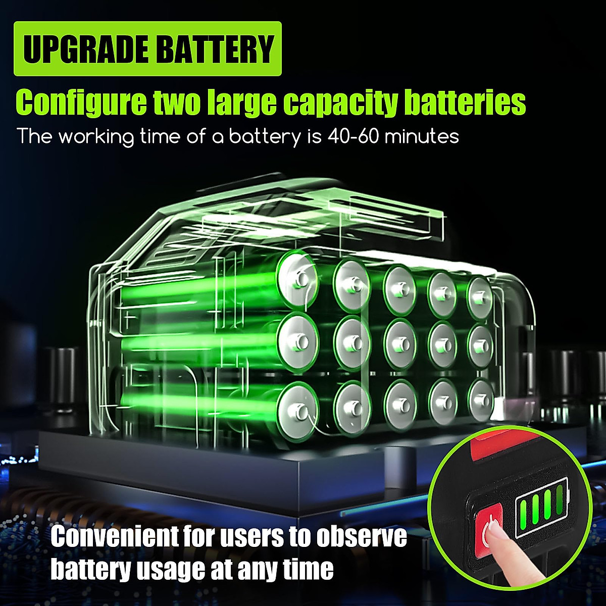 Foldable Brush Cutter Cordless Weed Wacker Electric Weed Eater Edgers with 2 Large Capacity Batteries &13 Blades, Professional Waterproof Weedeaters Battery Operated Grass Timmer for Lawn Garden Yard