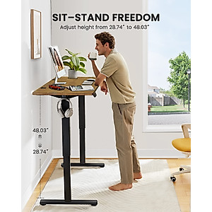 Ergear Electric Standing Desk Adjustable Height, 55 x 24 Inches Sit Stand Up Desk with 3 Memory Presets, Home Office Desk, for Home Office