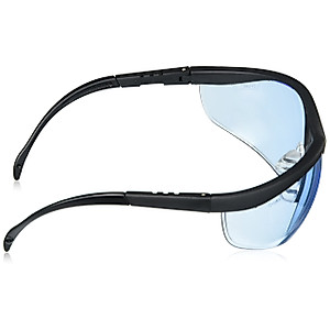 Crews Glasses 135-KD113 Klondike Safety Glass with Black Frame, Light Blue Lens