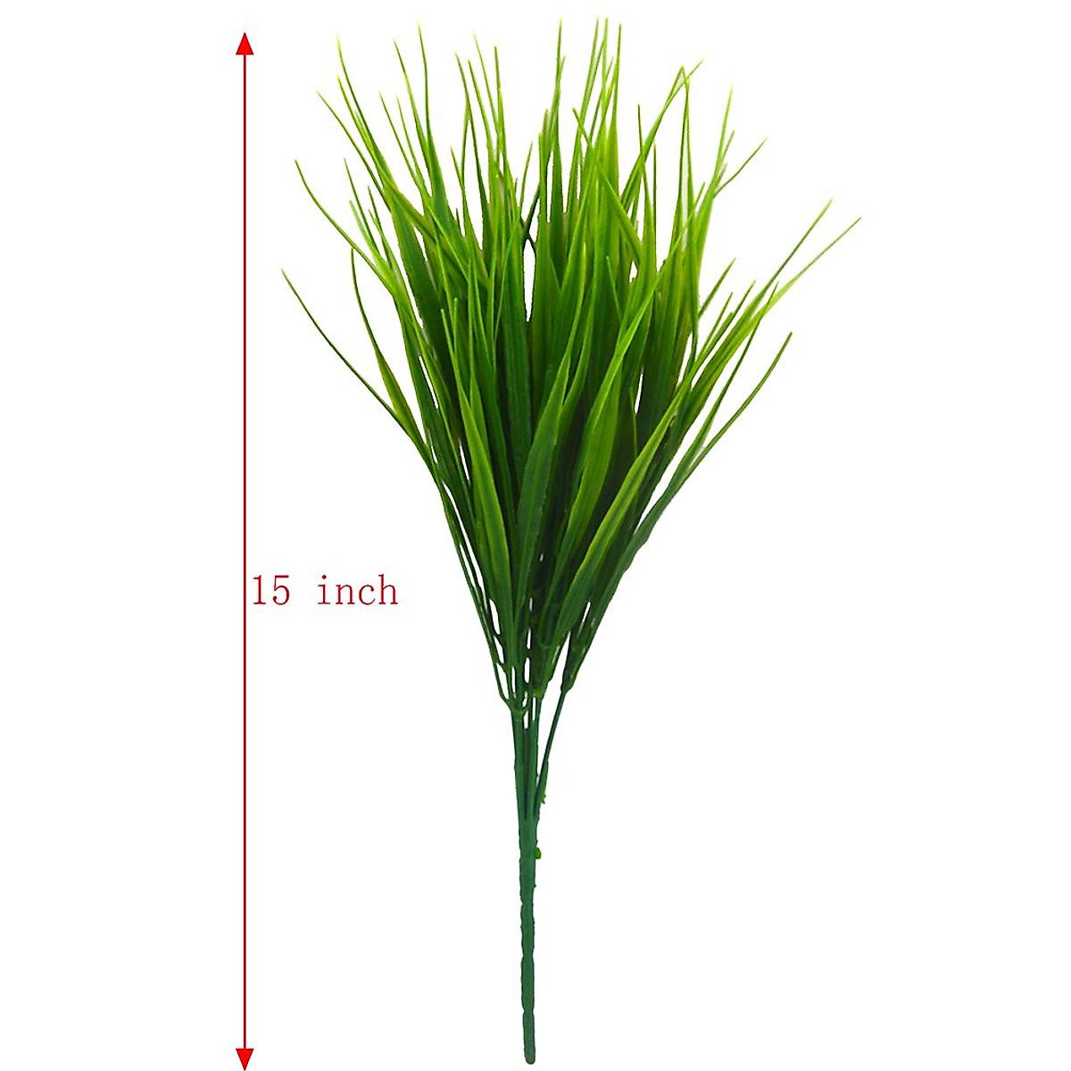 Beebel 6Pcs 15" Artificial Plastic Wheat Grass Faux Shrubs Simulation Greenery Plants Indoor Outside Home Garden Office Verandah Wedding Décor