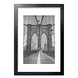 Annecy 16x24 Frame Black 1 Pack, Classic 16x24 Picture Frame Display 12x18 Pictures with Mat or 16x24 without Mat, Horizontal and Vertical for Wall-Mount, Decorate Home and Office with Large Paintings