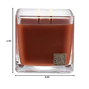 Pumpkin Spice Medium Glass Cube 12oz Candle By Aromatique