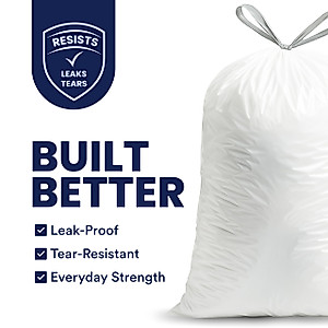 Plasticplace 8 Gallon Trash Bags â”‚ 0.7 Mil â”‚ White Drawstring Garbage Can Liners â”‚200 Count (Pack of 1)