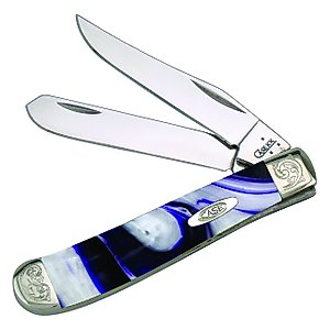 Case Cutlery 9207PP/E Engraved Purple Passion Mini Trapper Corelon Pocket Knife with Stainless Steel Blades, Purple/White