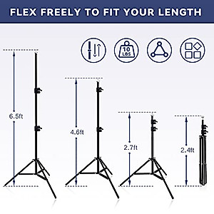 Backdrop Stand for Parties, IFKDNR Back Drop Adjustable Stand, 6.5ftx6.5ft Portable Background Stand for Baby Shower, Birthday Parties, Photo Studio