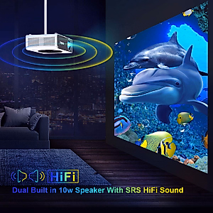 4K Projector, WiMiUS K3 5G WiFi Projector Support 60Hz Without Lag 500" Display Zoom Outdoor Projector for PS5, TV Stick, PC Smartphones