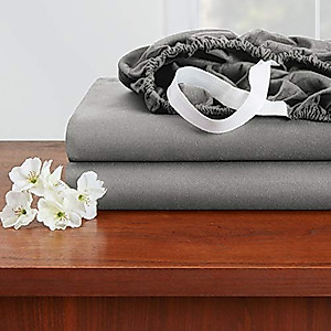 Empyrean Queen Sheets - 4 PC Super Soft Bed Sheets Queen Size - Double Brushed Microfiber Queen Size Sheets - Hotel Luxury Charcoal Grey Queen Bed Sheets Set, with 4 Corner Elastic Straps