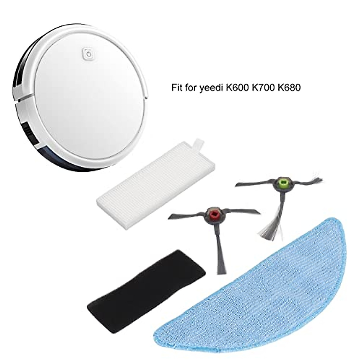 Robot Cleaner Rag Filter Set Main Brush Side Brushes Cleaning Cloth Mop Cloth Rags for Yeedi K600 K700 K680