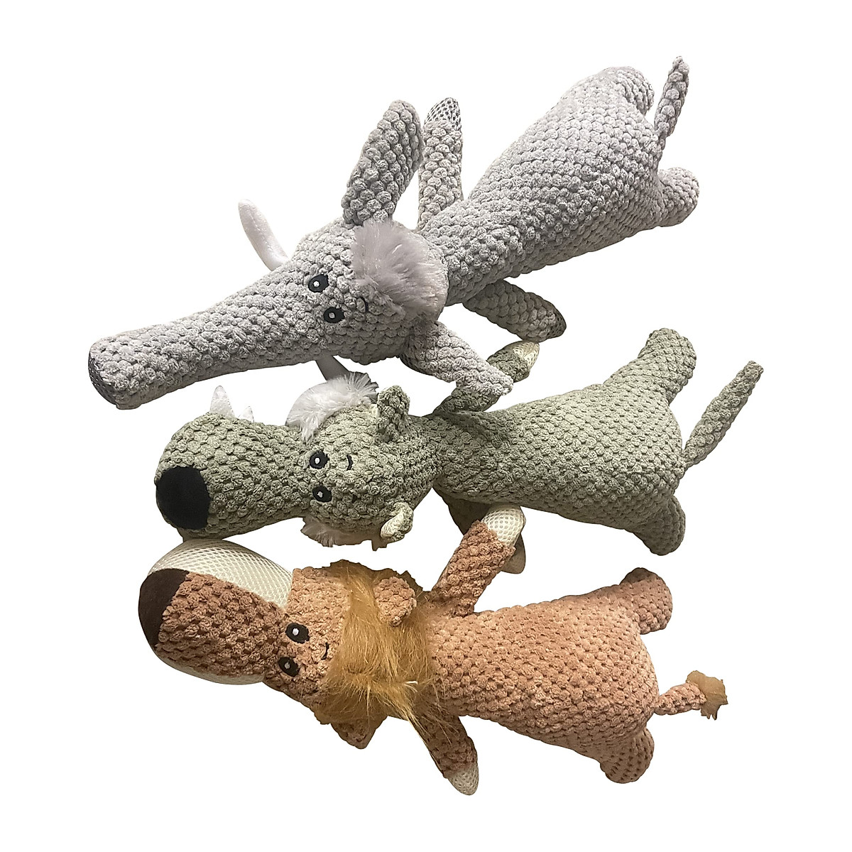 Best Pet Supplies Dog Toy for Large Dog Breeds, Cute Soft Squeaker, Lion Dog Toy, Elephant Dog Toy, Wolf Dog doy, Dog Toy Trio, Dog Toy Pack XL Dog Toys