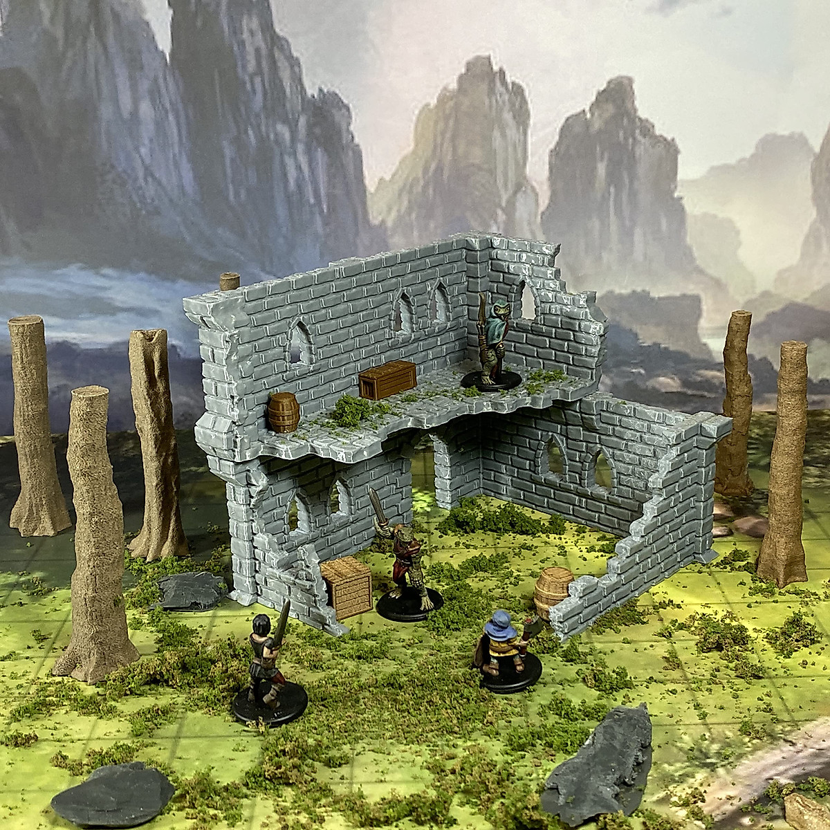 Extruded Gaming Building Ruins Set 1A