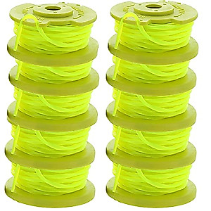 11ft 0.080" Replacement Trimmer Spool for Ryobi One Plus AC80RL3 18v 24v 40v with AC14HCA String Trimmer Cap Covers Cordless Auto-Feed Twist Single Line (10 Spool+2 Cap)