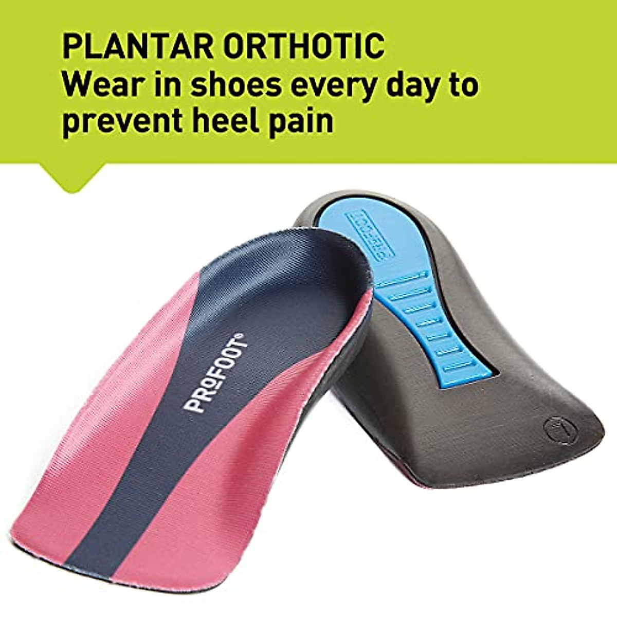 PROFOOT Plantar Fasciitis Pain Relief Kit with Shoe Insoles, Arch Support Cushions, Compression Sleeve & Foot Massage Ball, Women's Size 6-12 (4 Piece Set)