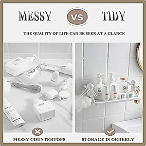 Limen The Kitchen Toilet Receive Shelf, 2022 Upgrade Rustic Bathroom Floating Shelves, Premium Cartoon Punching-Free Wall Mounted Shelf Bathroom Kitchen Racks and Shelves for Storage (White, 4Pcs)