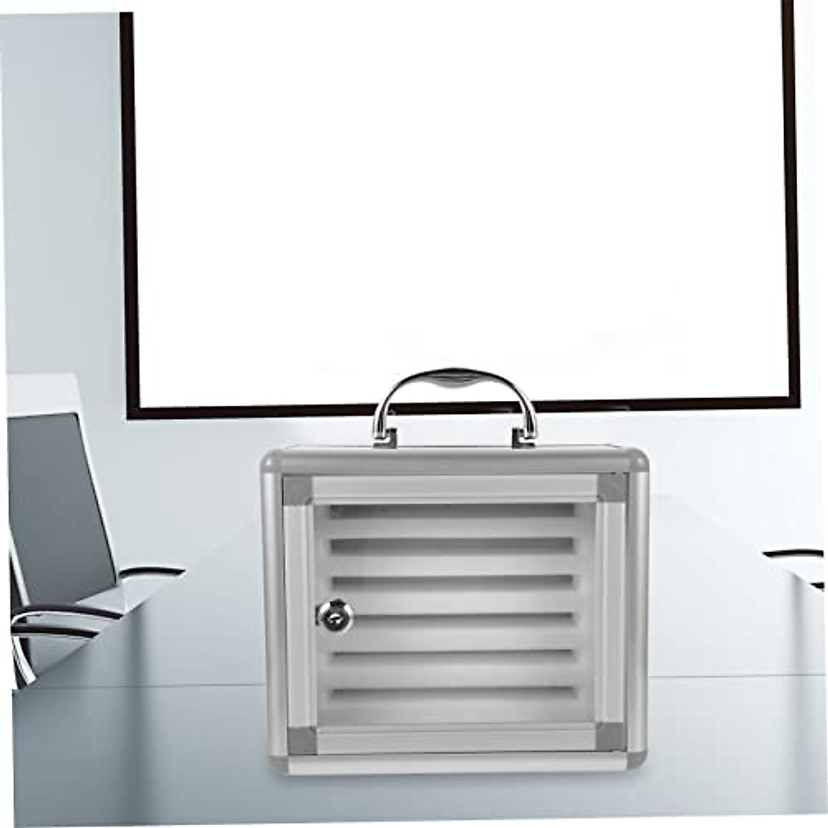 MARMERDO Box Mobile Phone Safe Storage Cabinet with Lock Phone Metal Locker Cabinet Handle Design Cellphone Box Phone Stand Rack Sundries Storage Cabinet Cell Phone Box