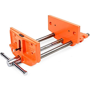 Pony Jorgensen 27091 9-Inch By 7-Inch Medium Duty Woodworker's Vise & POWERTEC 71500 Deluxe Bench Dog | 8 Pack | Non Marring Durable Nylon