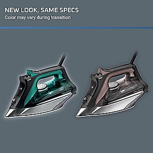 Rowenta, Iron, Pro Master Stainless Steel Soleplate Steam Iron for Clothes, 210 g/min, 400 Microsteam Holes, 1775 Watts, Auto-Off, Ironing, Green Clothes Iron, DW8360